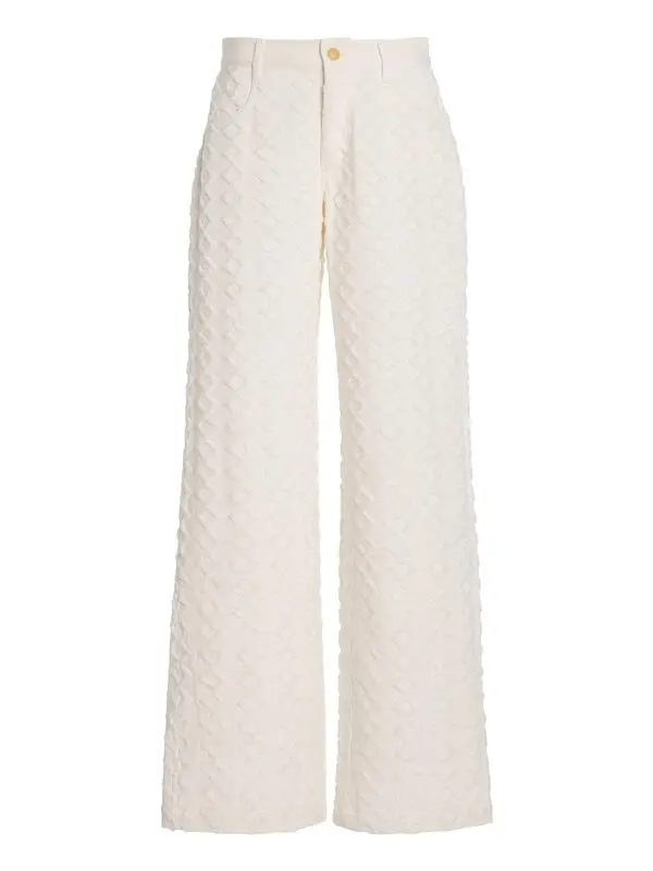 DIOTIMA Stulla Embroidered High-rise Wide-leg Jeans - White