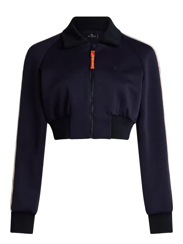 Etro Cropped Scuba Track Jacket - Blue