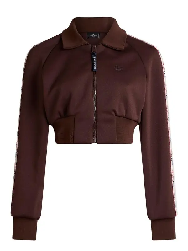Etro Cropped Scuba Track Jacket - Brown