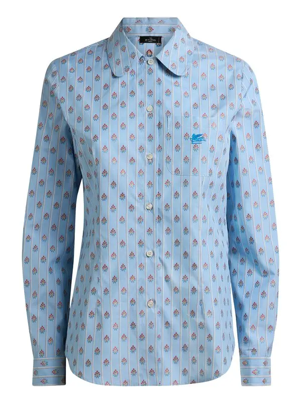 Etro Fitted Cotton Shirt With Print - Multi