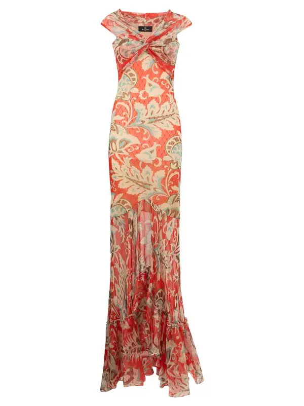 Etro Silk-trimmed Mesh Maxi Dress - Multi