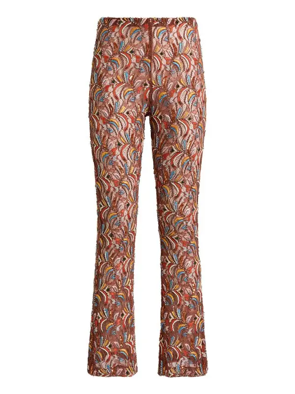 Etro Embroidered Lace Straight-leg Pants - Multi