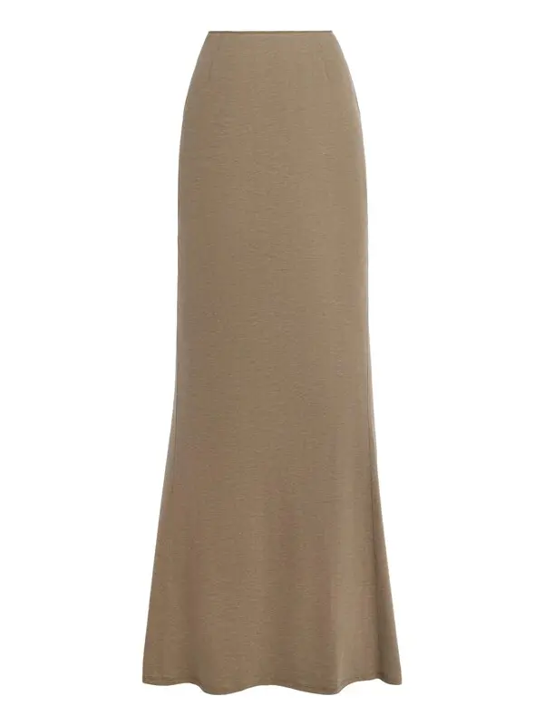 WIEDERHOEFT Floor-length Jersey Skirt With Back Drape - Grey