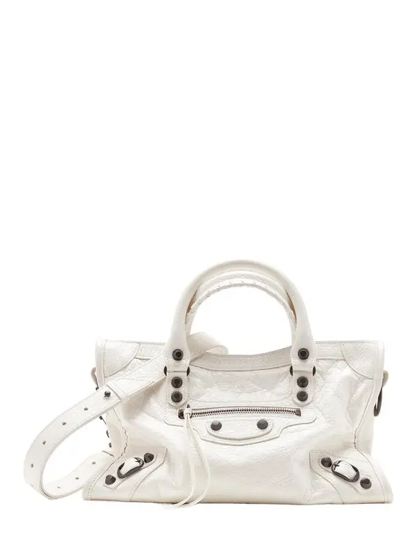 Balenciaga Le City Mini Leather Bag - White