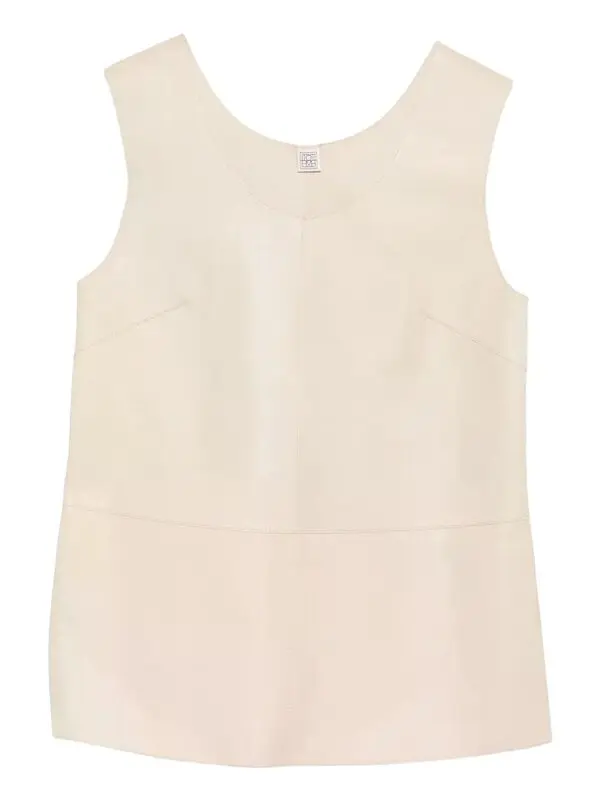 TOTEME Scoop-neck Leather Top - Neutrals