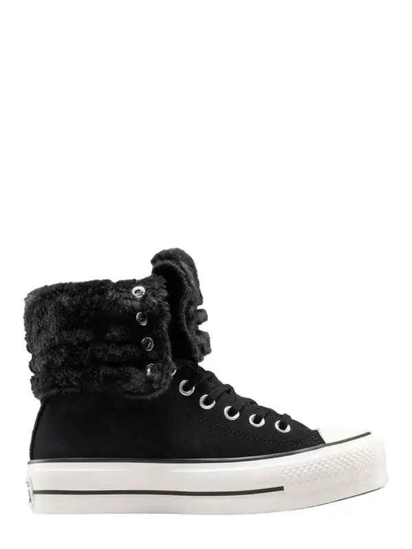 CONVERSE All Star Fold Over Lift Hi - Black