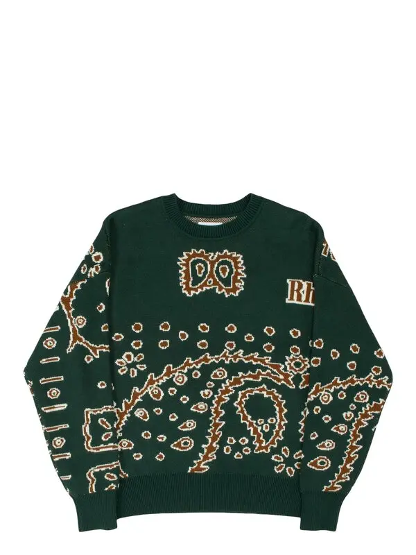 Rhude Bandana Knit Crewneck - Green