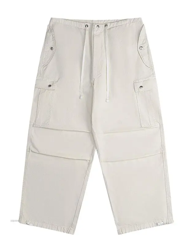 Rhude Washed Parachute Pants - White