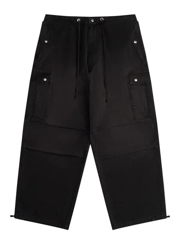 Rhude Washed Parachute Pants - Black