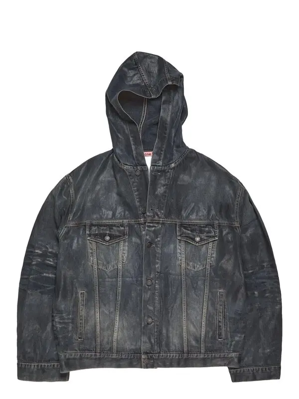 Acne Studios Hooded Denim Jacket - Black
