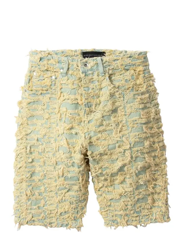 WHO DECIDES WAR BY EV BRAVADO Denim Shorts - Yellow