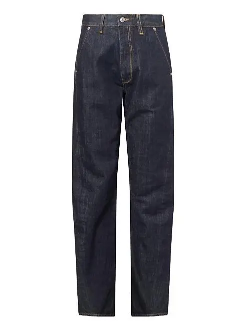 Victoria Beckham Alina Straight-leg Denim Jeans - Dark Raw Indigo