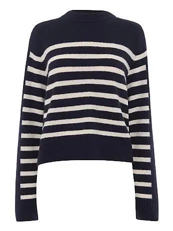 Whistles Striped Knitted Jumper - Blue