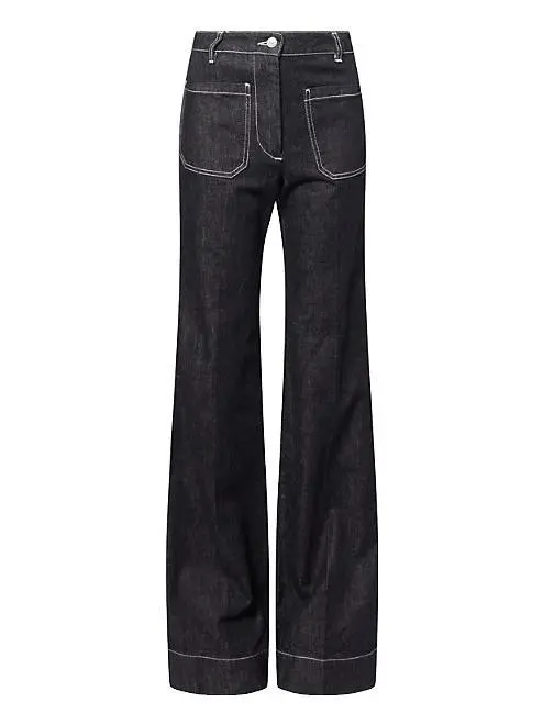 Victoria Beckham Alina Flared-leg Denim Jeans - Washed Black