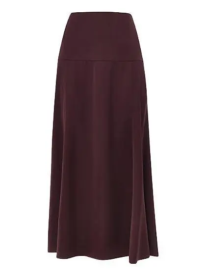 Whistles High-rise Bias-cut Midi Skirt - Plum/claret