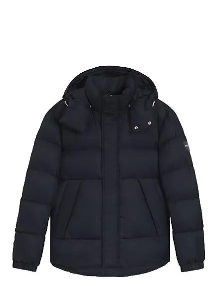 BOSS Monogram Logo-badge Puffer Coat - Dark Blue