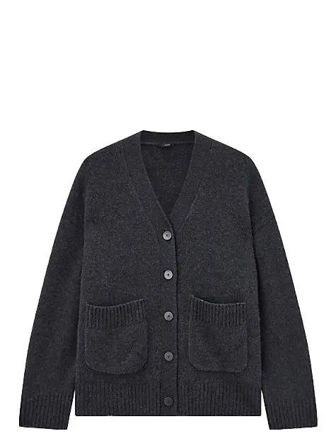 JOSEPH Luxe Relaxed-fit Cashmere Cardigan - Dark Smoke