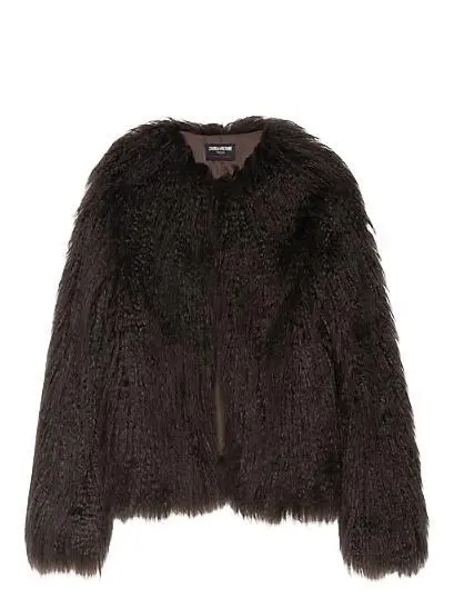 Zadig&Voltaire Freddie Single-breasted Faux-fur Coat - Dark Chocolate