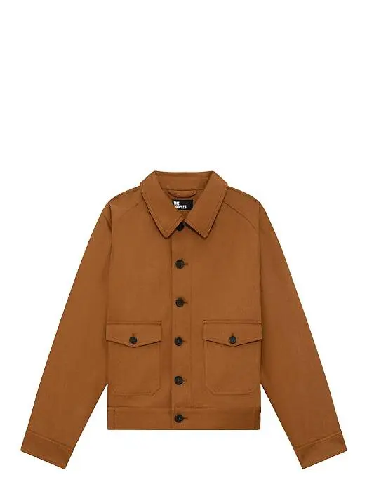 The Kooples Flap-pocket Regular-fit Cotton Jacket - Camel