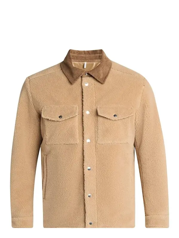 Moncler Corduroy-collar Boucle Shirt Jacket - Beige