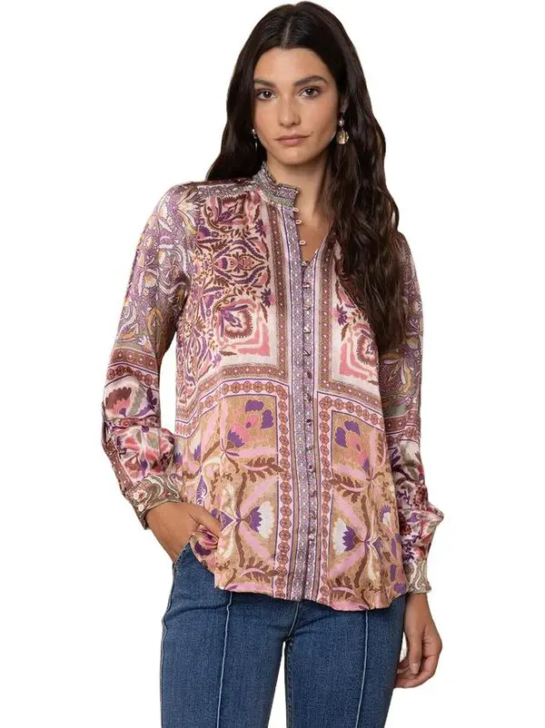 Hale Bob Etta Silk Top - Pink