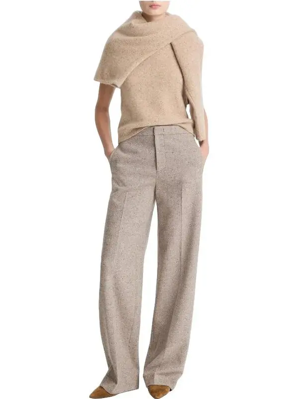 Vince Donegal Wool-blend Wide-leg Trousers - Multicolor