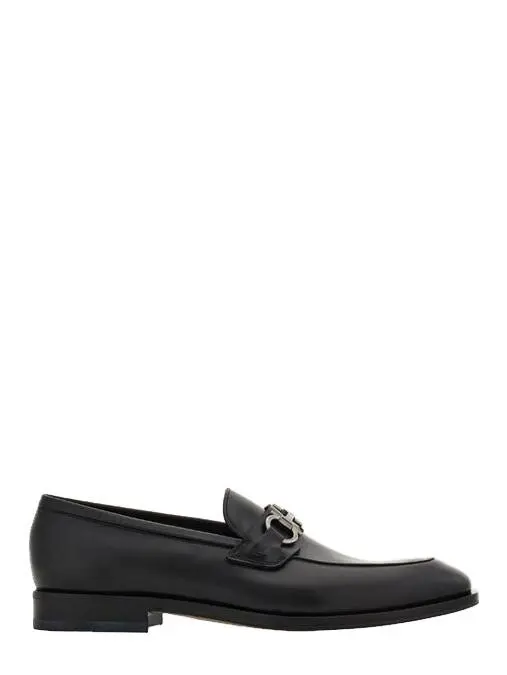 FERRAGAMO Gancini Buckle Loafer - Black