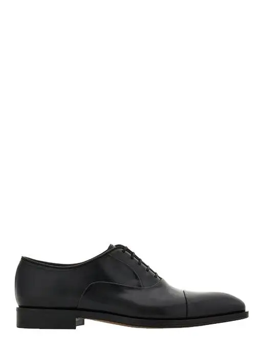 FERRAGAMO Oxford With Cap Toe - Black