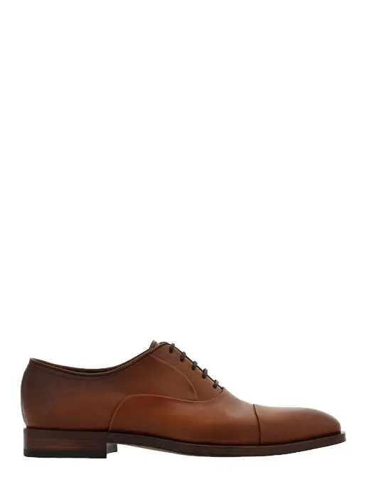 FERRAGAMO Oxford With Cap Toe - Natural