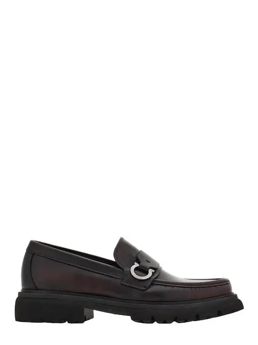 FERRAGAMO Loafer With Gancini Detail - Natural