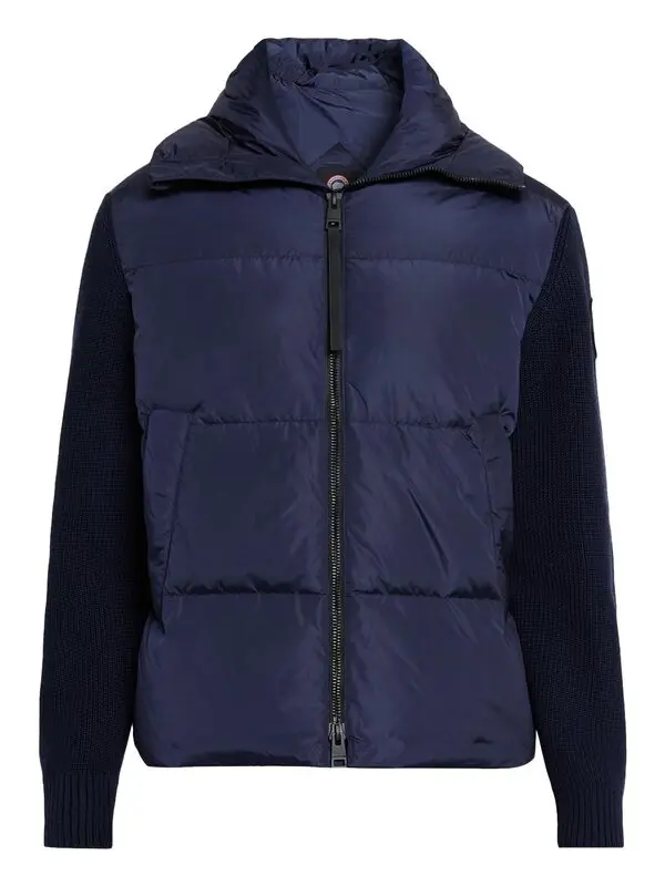 Canada Goose Hybridge Wool-knit Nylon Down Hooded Jacket - Blue