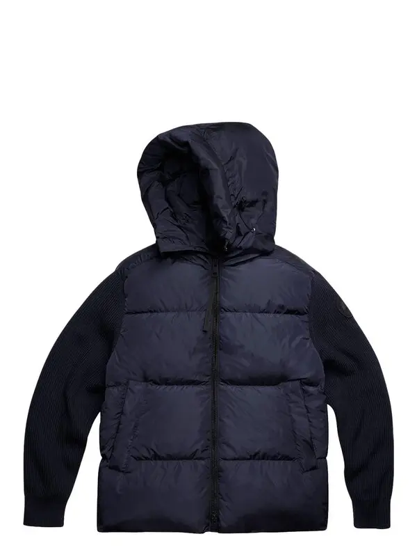 Canada Goose Hybridge Wool-knit Nylon Down Hooded Jacket - Navy