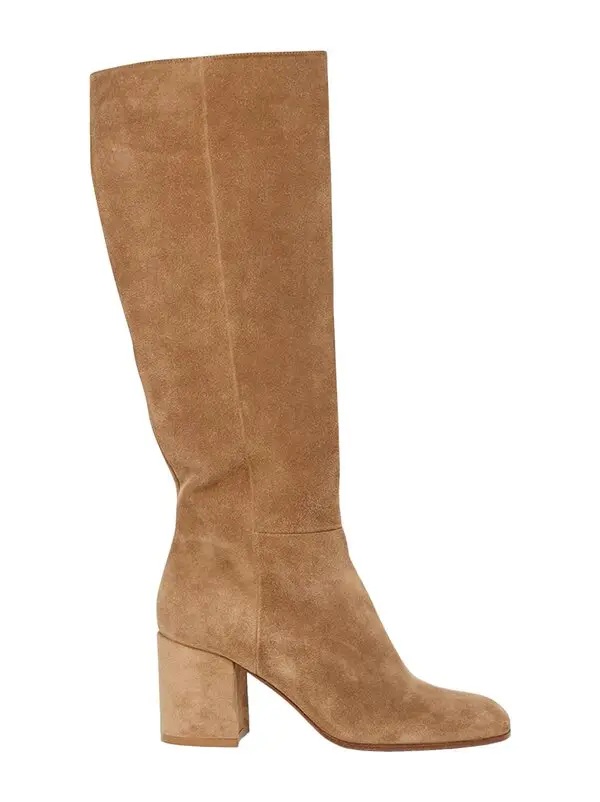GIANVITO ROSSI Joelle Suede Knee High Boots - Camel