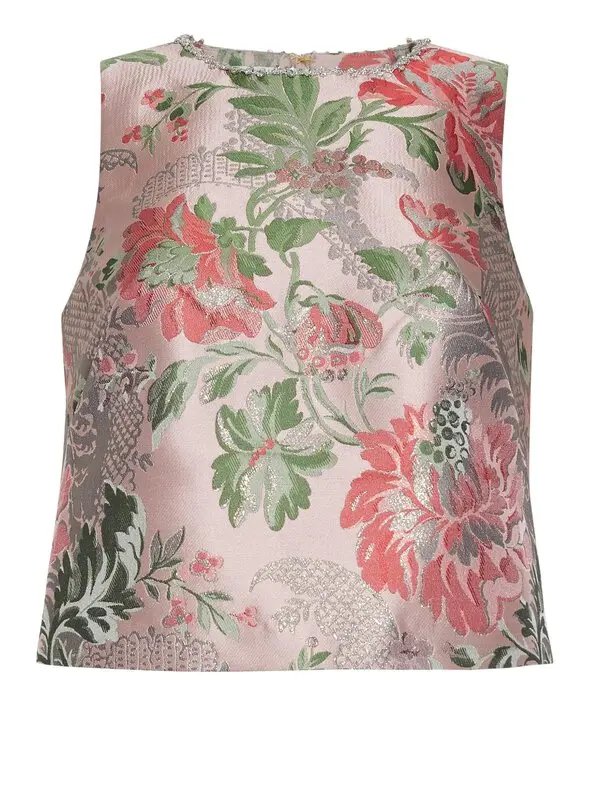 Cara Cara Mackenzie Floral Jacquard Top - Jacquard Pink Flower
