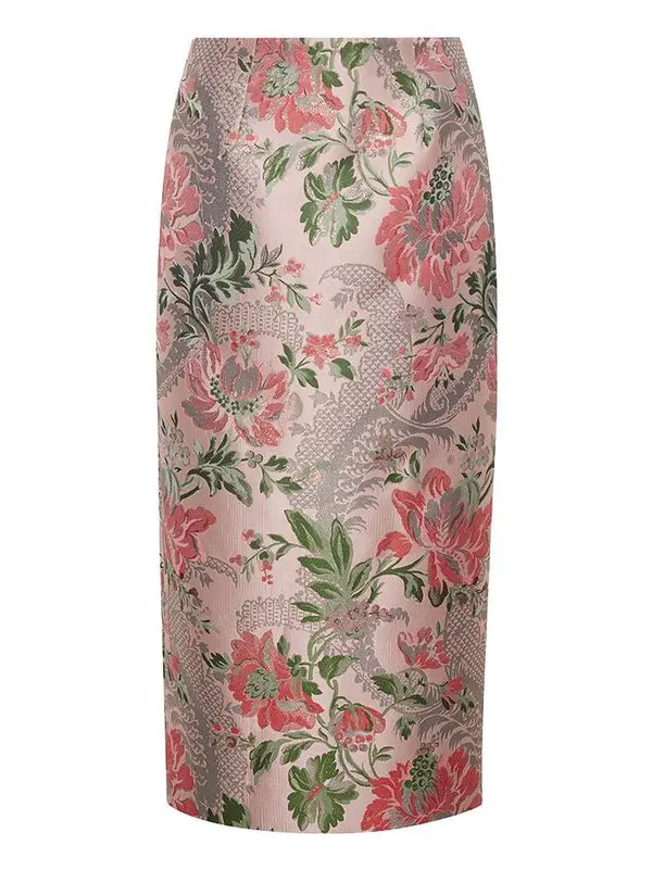 Cara Cara Sienna Floral Jacquard Skirt - Jacquard Pink Flower
