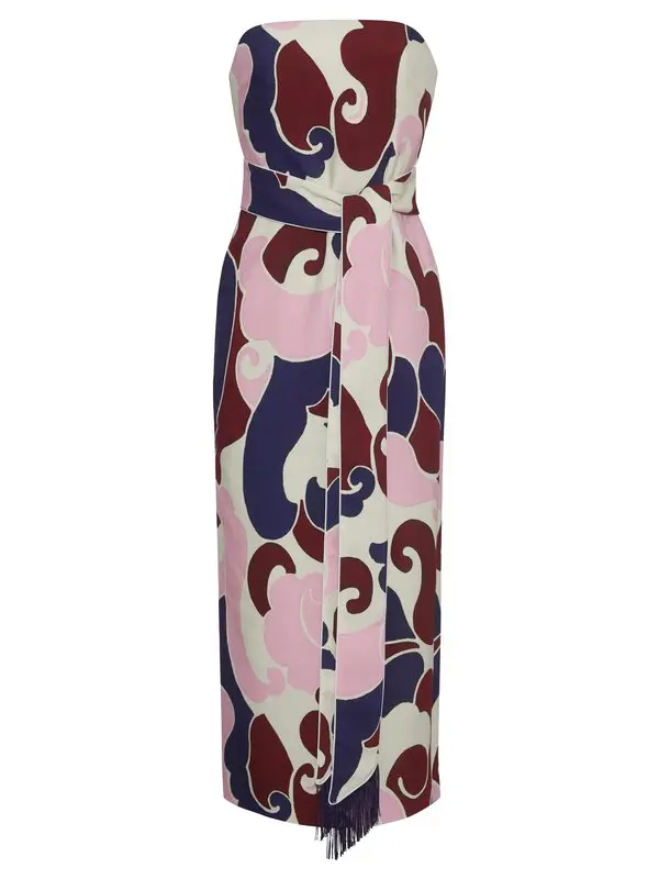 Cara Cara Column Dress With Sash - Petal Wave Blush