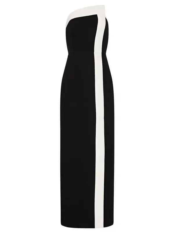 MILLY Garcelle Strapless Maxi Dress - Black/white