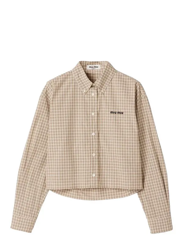 Miu Miu Checked Shirt - Cork Beige
