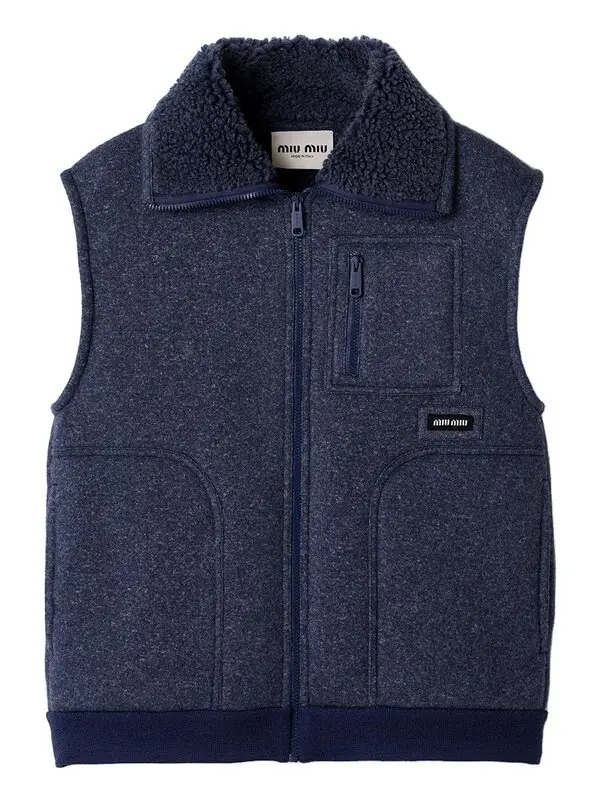 Miu Miu Fleece Vest - Uniform Blue