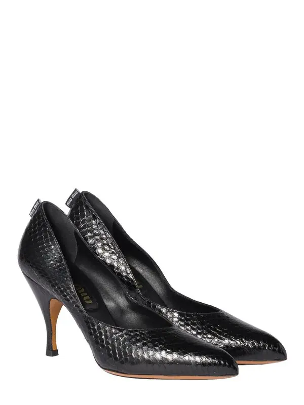 Miu Miu Ayers Leather Pumps - Black
