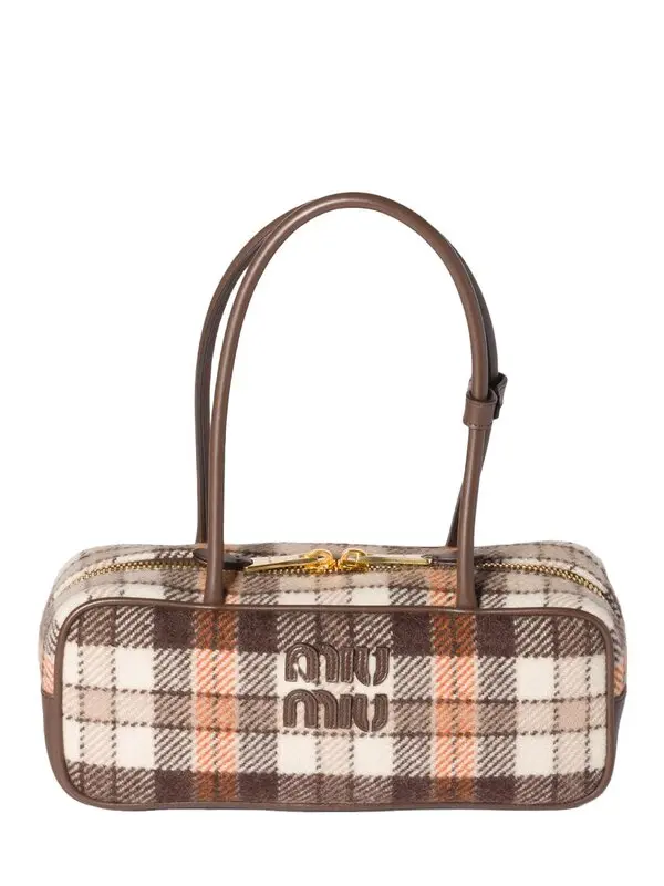 Miu Miu Beau Plaid Bag - Burnt Sienna/papaya