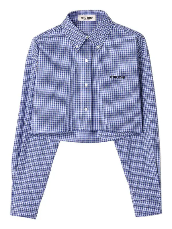Miu Miu Checked Shirt - Sapphire Blue
