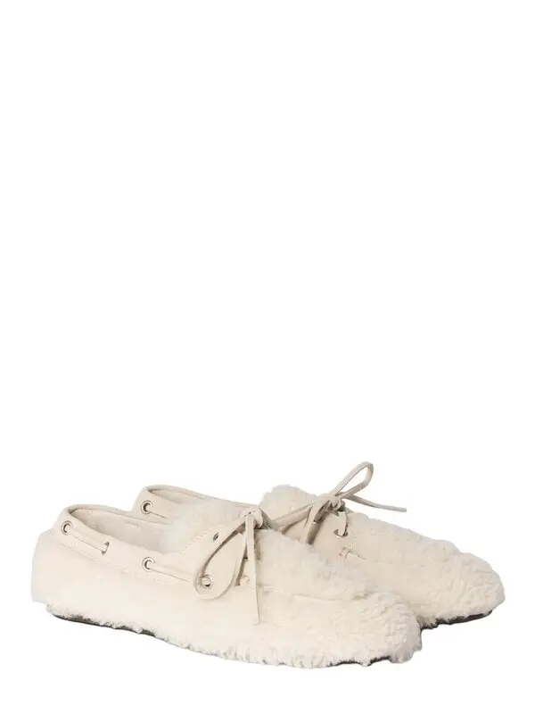Miu Miu Shearling Loafers - Natural