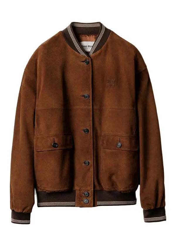 Miu Miu Suede Blouson Jacket - Brandy