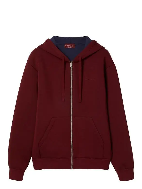 Gucci Double Cotton Viscose Jersey Zip Jacket - Red
