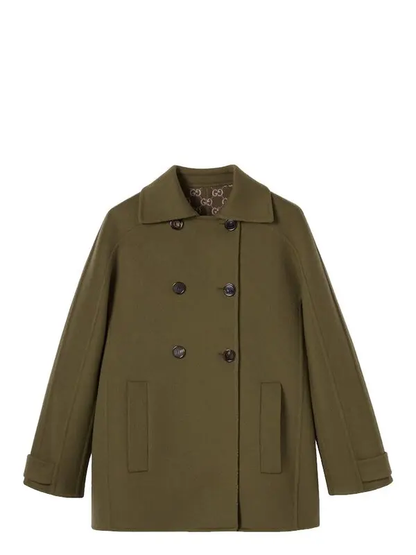 Gucci Wool Double-breasted Coat - Green