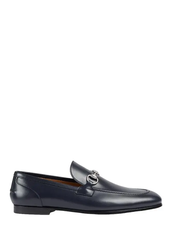 Gucci Leather Jordaan Loafer With Horsebit - Blue