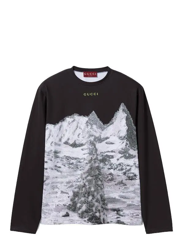 Gucci Printed Technical Cotton Jersey T-shirt - Black