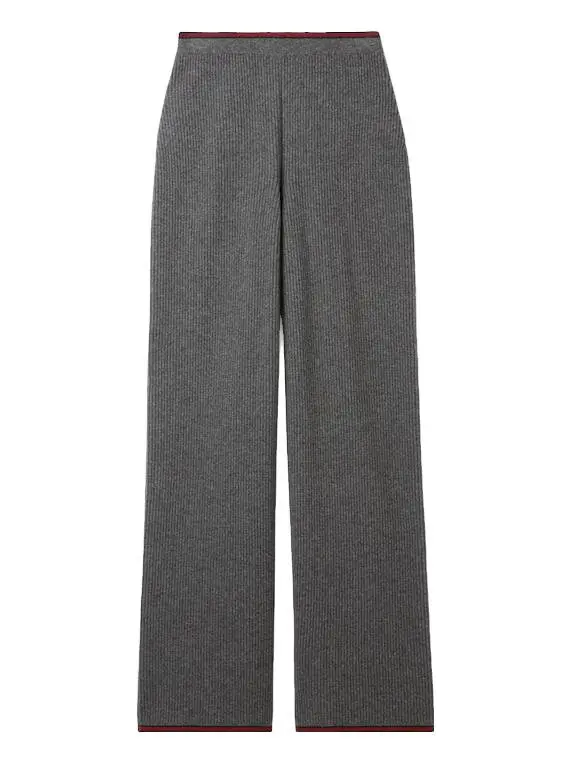 Gucci Soft Rib Felted Wool Pants - Grey