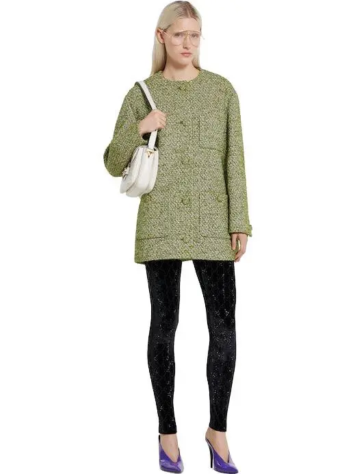 Gucci Wool Cotton Bouclé Coat - Green